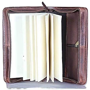 Leather Bible Cover Book Cover Planner Cover with Handle and Back Pocket