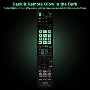 Gvirtue Universal Remote Control Replacement for Sharp-Smart-TV-Remote All Sharp AQUOS LED LCD HDTV 3D 4K UHD Smart TV with Backlit, Netflix, You Tube, Amazon, Sling, Vudu, Google Play Button