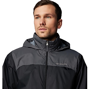 Columbia Men's Glennaker Lake Rain Jacket, Black/Grill, 4X Tall