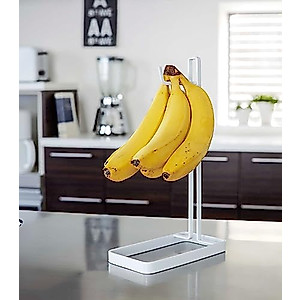 YAMAZAKI Hanger Home Banana Stand | Steel | Fruit Basket, One Size, White