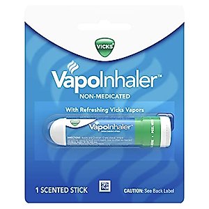 Vicks VapoInhaler, Portable Nasal Inhaler, Non-Medicated, Soothing Vapors, Menthol Scent, 1 Count