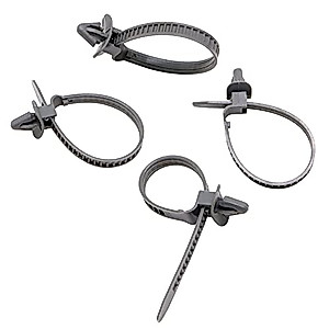 BENLIUDH Push Mount Cable Zip Tie, 4 Inch Automotive Wire Loom Clips Zip Tie Holder Nylon Small Zip Tie Anchors Fits 0.3" Holes - 100pcs