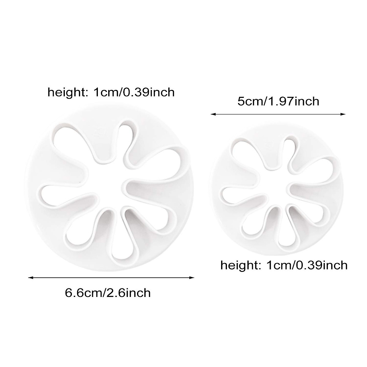 Honbay 6PCS Plastic Paint Splatter Cookie Cutter Set CupCake Decorating Gumpaste Fondant Mould for Cake Cupcake Decoration and Polymer Clay Crafting Projects (2 Size)