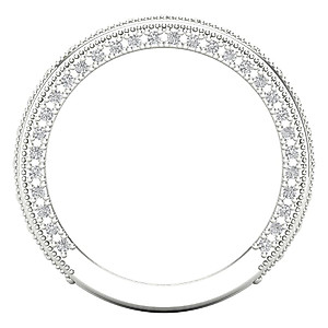 1.44 ct Brilliant Round Cut Clear ZIron 14k White Gold Eternity Wedding Engagement Designer Anniversary Ring Band Sz 5