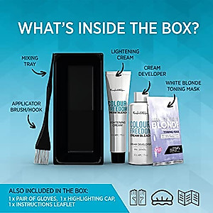 Knight & Wilson Color-Freedom Cream Hair Bleach Kit. Ammonia-Free Formula Lifts up to 8 Shades. Protects & Repairs While Lightening. Complete Hair Bleaching kit with Tint Bowl, Brush, Gloves & Cap