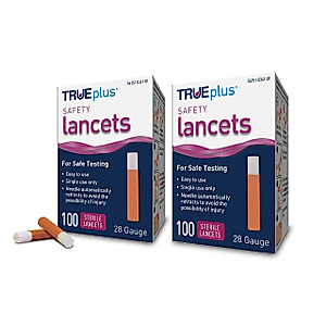 2X 100ct TRUE METRIX Test Strips + 2X 100ct TRUEplus 28g Safety Lancets