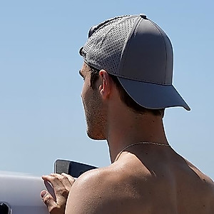 ANKOR Ultra Performance Water-Resistant Baseball Hat | Sweat Resistant | Breathable | Golf | Boat | Beach | Lake | Workout | Fishing |Everyday | Minimalist | Men and Women (Gray)