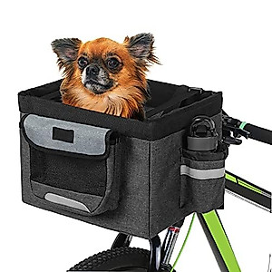 Lixada Foldable Front Bicycle Basket Removable Bicycle Pet Basket Pet Dog Cat Rabbit Carrier Camping Tote Bag
