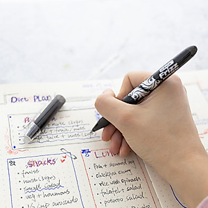 BAZIC Frizz Erasable Gel Pen 0.7mm Black Color, Fine Point Inks Pens Mistake Eraser, Smooth Drawing Writing for Gift Office School, 24-Pack