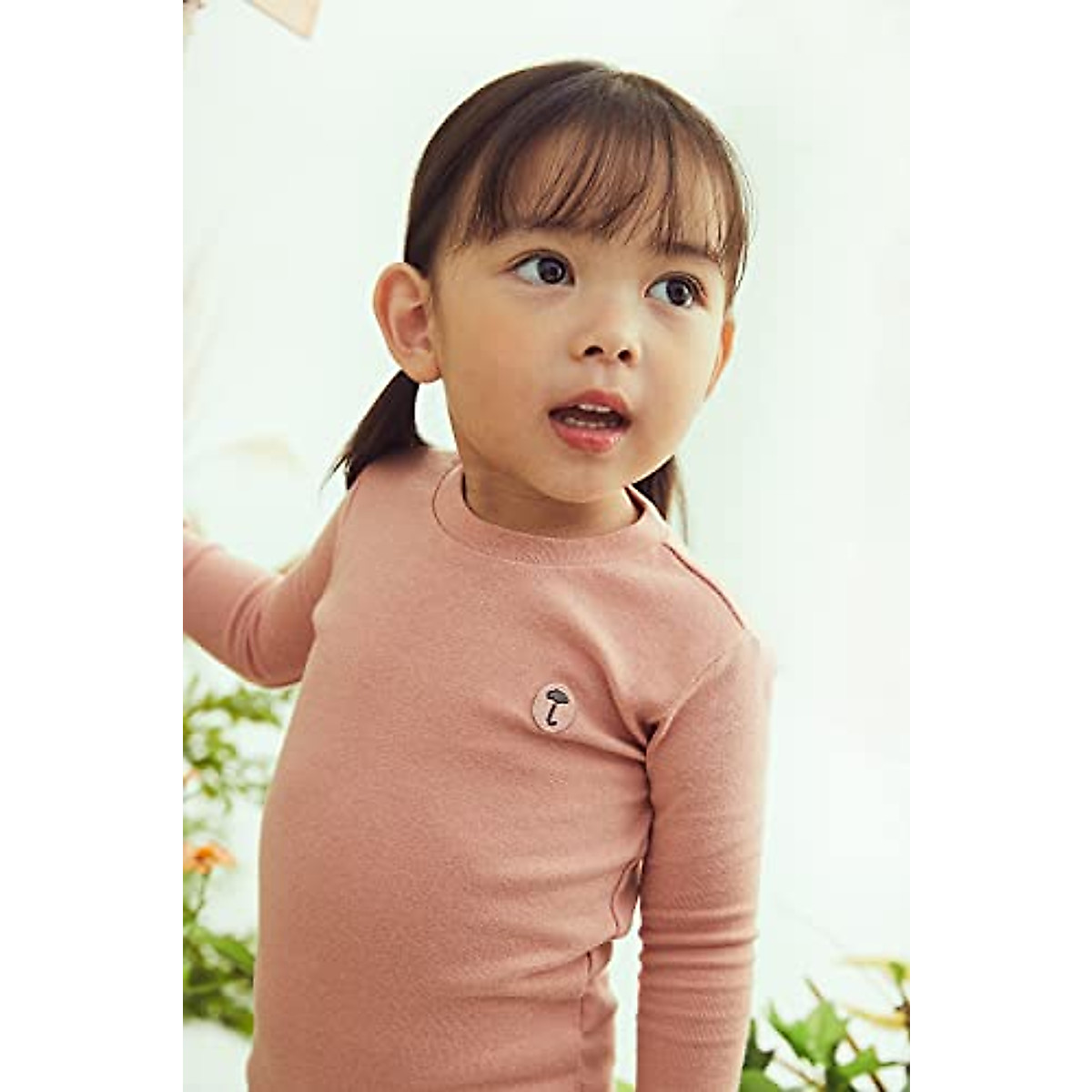 moimoln Girls Boys Unisex Cotton Modal Solid Long-Sleeve Snug fit Pjs Pajama Sleepwear Pink 3T