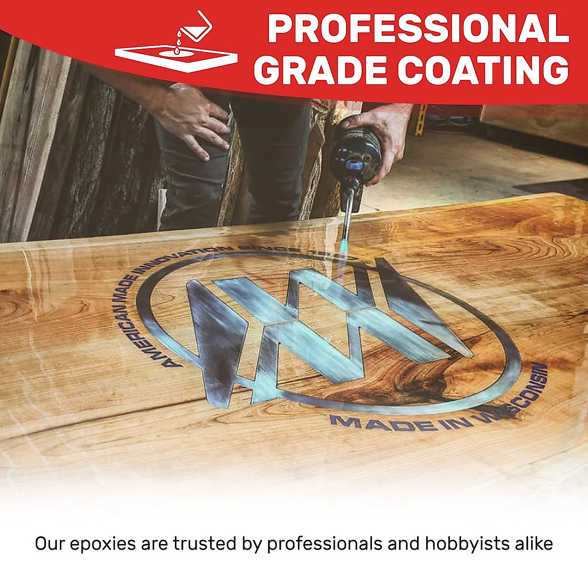 MAS Table Top Pro (1-Gallon Kit) | Crystal Clear Casting for DIY Arts and Crafts Projects | 2-Part Resin and Hardener Epoxy Kit | for Countertops, Wood Tables, Tabletops, Bar Tops, and More