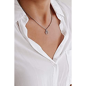 Silver paw necklace, dog paw outline pendant, silver tone stainless steel chain necklace, gift for her, animal cat jewelry, Layering necklace, pet lover, waterproof