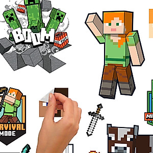 RoomMates RMK5366SCS Minecraft Characters Peel and Stick Wall Decals, Multi