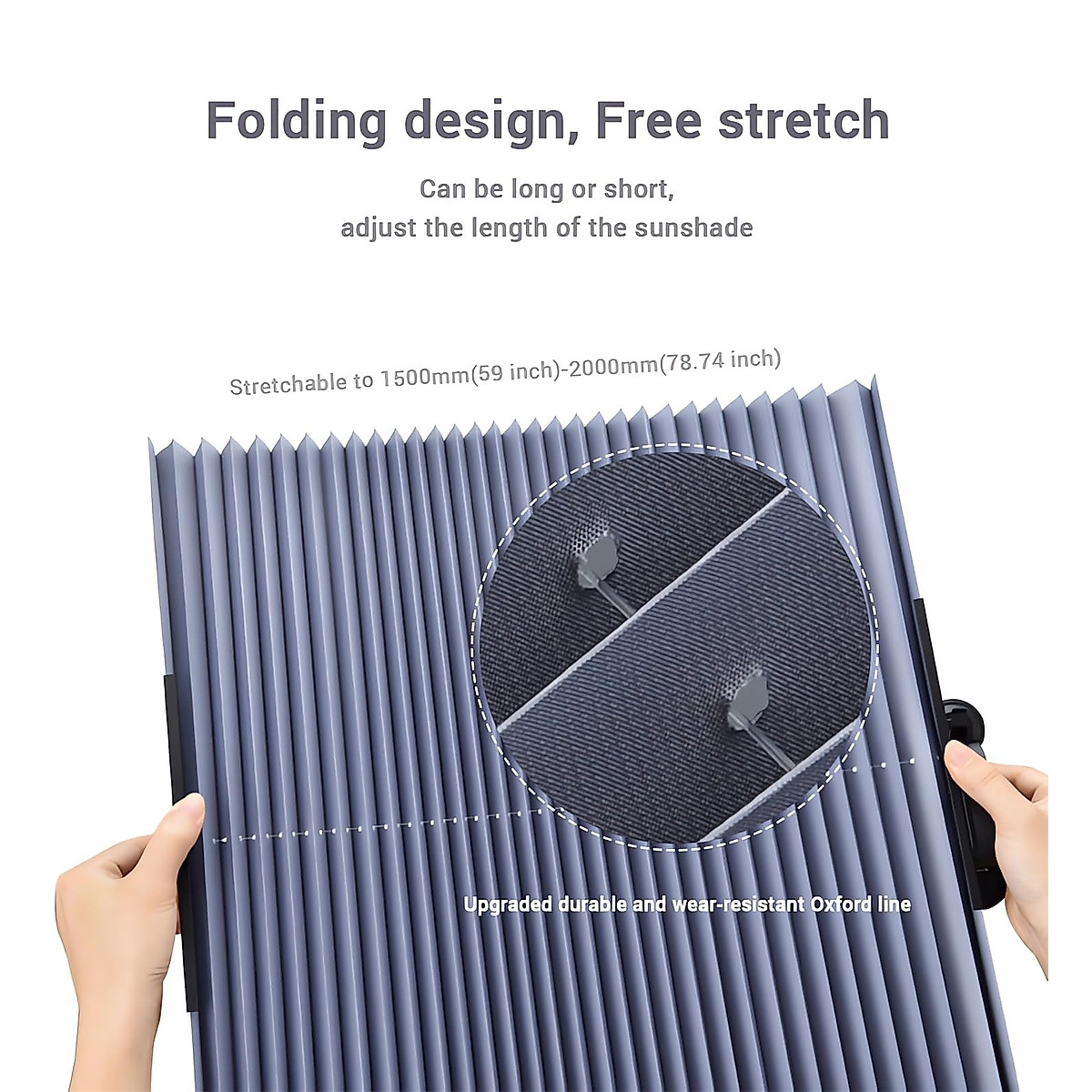 Car Retractable Curtain with UV Protection - 2023 New Cool Windshield Sunshade, Extra Large Sun Shade for Window, Front ＆ Rear Window Shades All (46cm/18.1in)