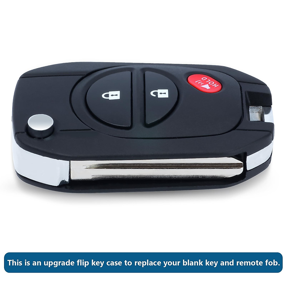 Keyecu Upgraded Flip Remote Car Key Shell Case for Toyota Sienna Highlander Tacoma GQ43VT20T,Just a Key Shell