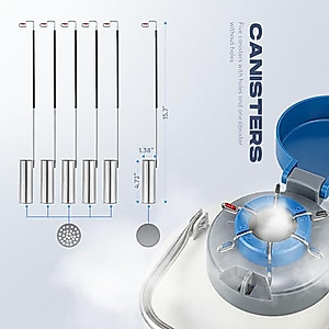 CGOLDENWALL 6L Cryogenic Container Liquid Nitrogen LN2 Tank Dewar Liquid nitrogen dewar Aluminum Alloy with 6 Canisters and Carry Bag