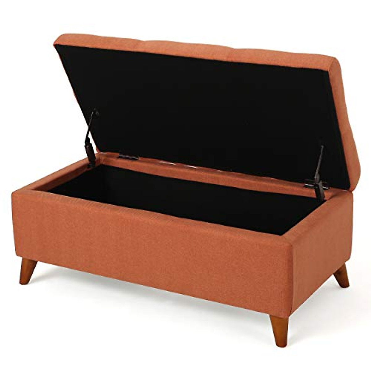 Christopher Knight Home Harper Fabric Storage Ottoman, Orange