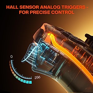 NYXI Wireless Controller for PS4, Hall Effect Joysticks Triggers, Transparent Controller with Breathing RGB Light, Programmable Buttons, 3.5mm Audio Jack Compatible with PS4/PC/iOS/Android