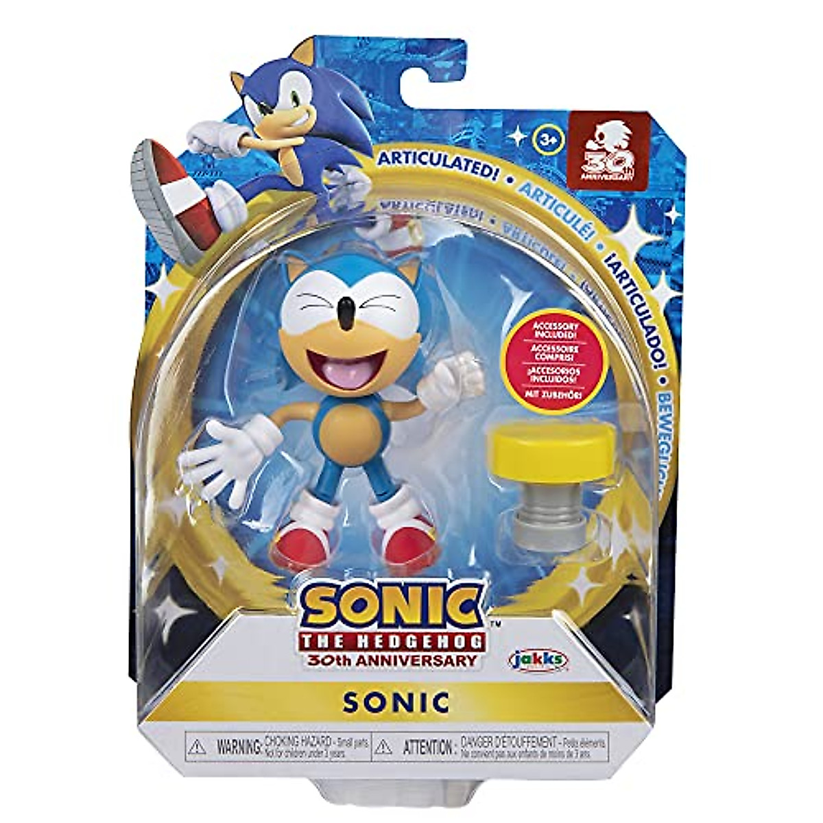 Sonic The Hedgehog 4-Inch Action Figure Classic Sonic with Spring Collectible Toy