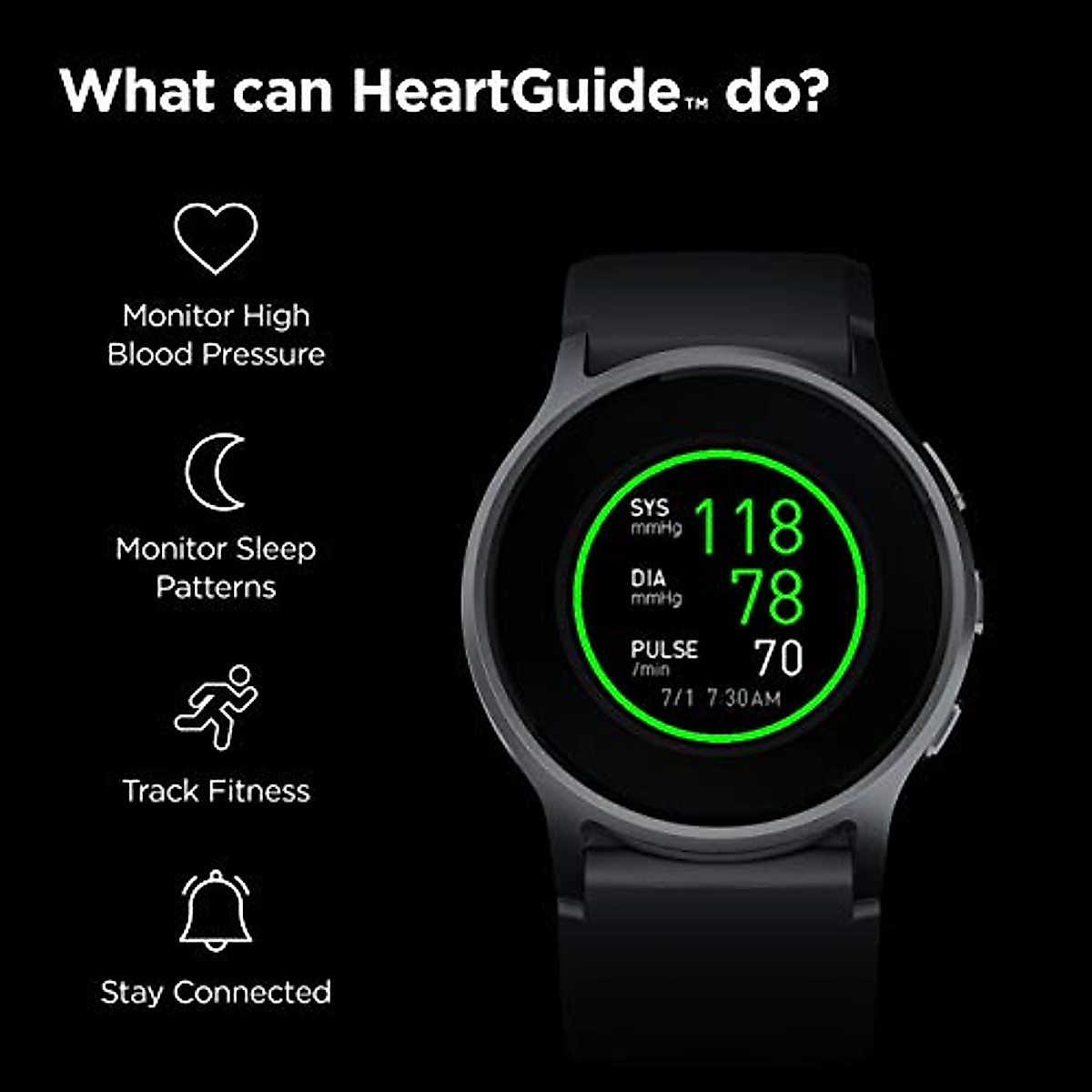 Omron - HeartGuide Smart Watch Blood Pressure Monitor with Sleep and Activity Tracker - Large