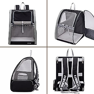 ALCLM Pet Carrier Backpack for Dogs and Cats Backpack,Puppies,Fully Ventilated Mesh,Airline Approved,Designed for Travel, Hiking, Walking & Outdoor Use-Black