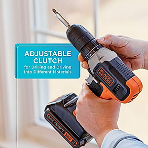 beyond by BLACK+DECKER 20V MAX Cordless Drill/Driver (BCD702C1AEV), 20 Volts, Silver, Black, Orange