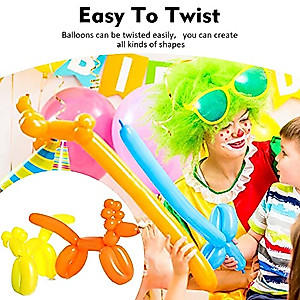 Rimobul 100PCS 260Q Twisting Animal Balloons Thickening Latex Twisting Modeling Long Magic Balloons for Animal Shape,Birthdays,Clowns(White)