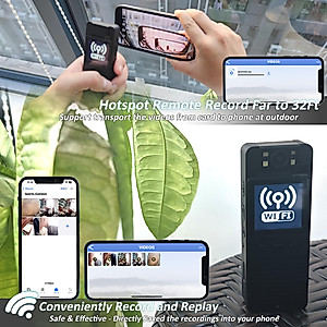 Body Camera with 1080P HD Recording 1.4 in Screen Recorder With 64GB Card, Flashlight Mode, Loop Record, 6HR Battery Life Wearable Cameras Police Cop Cam for Outdoor, Law Enforcement, Guard, Travel