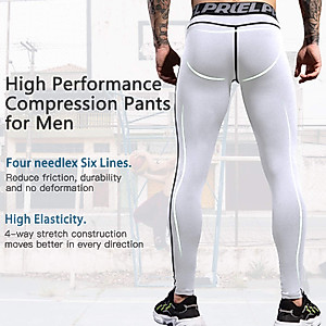 Queerier Mens Compression Pants Workout Running Tights Leggings Men for Sports Yoga 1/3 Pack