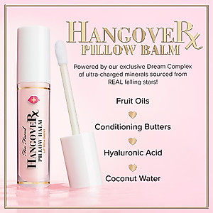 Too Faced Hangover Pillow Balm Ultra-Hydrating Lip Balm | Hyaluronic Acid + Moisturizing, 0.2 Fl Oz, Mango Kiss