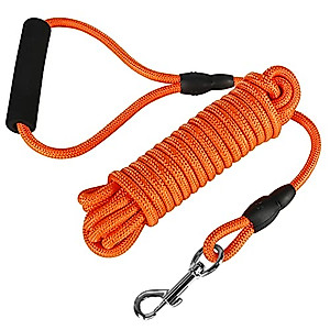 Vivifying Long Dog Leash, 20FT Floating Dog Training Leash, Lightweight Dog Check Cord Rope Leash with Comfortable Handle for Outside, Hiking, Swimming, Beach and Lake