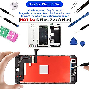 for iPhone 7 Plus Screen Replacement 5.5 Inch Black, Diykitpl 3D Touch LCD Screen Digitizer Replacement for A1661,A1784,A1785, with Repair Tools Kit+Waterproof Frame Adhesive+Screen Protector