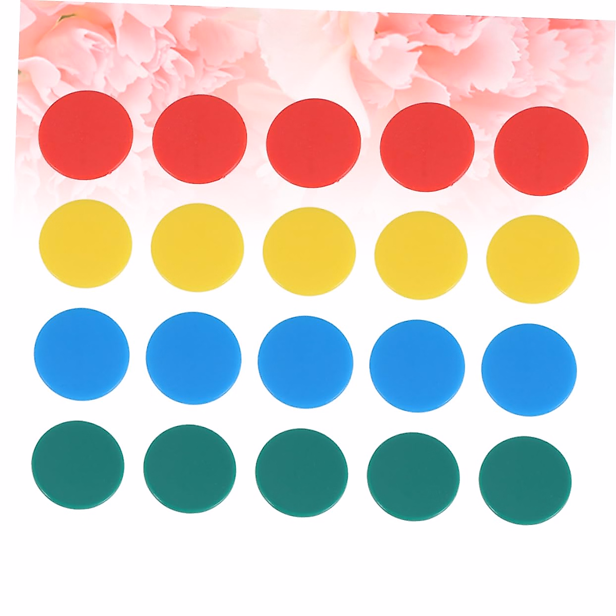 Gogogmee 100Pcs Colored Round Game Chips Acrylic Counting Chips for Bingo Board Games and Party Supplies