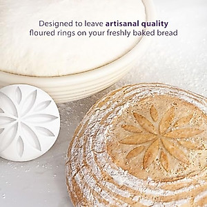 Talisman Designs Decorating Embosser | 9-Inch Warmer Basket | Dough Proofing, Box Bowls | Create, Perfect Crust & Shaped Bread Loaves