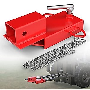 RbhAuto Clamp On Forklift Trailer Hitch Attachment 2" Receiver Trailer Towing Adapter with Chain