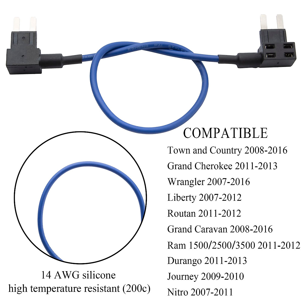 TIPM Repair Fuel Pump Relay Bypass Cable Kit Compatible with Dodge Ram 1500 2500 3500 Routan 2011 2012 Replace CBWPR091AA Town & Country Grand Cherokee Wrangler