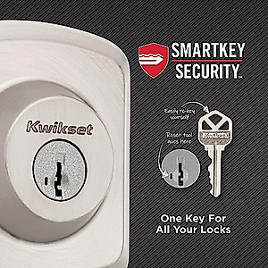 Kwikset Henley Front Entry Door Handleset and Deadbolt with Interior Reversible Lever, Featuring SmartKey Re-Key Security Technology with Microban Protection in Satin Nickel