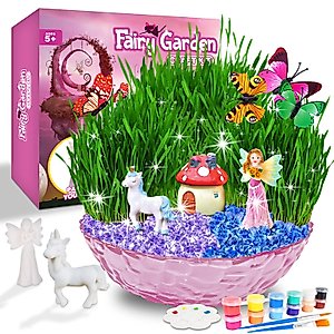 Catcrafter Fairy Garden Kit for Kids | Light Up Fairy Unicorn Terrarium Kit | Science STEM Toys Presents | Unicorn Arts and Crafts Stuff for Little Girls Age 4 5 6 7 8-12 Year Old Girl Gift