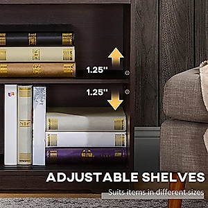 HOMCOM Sideboard Buffet Cabinet, Coffee Bar Cabinet,Credenza with Sliding Glass Doors, Cupboard and Adjustable Shelf, Dark Brown