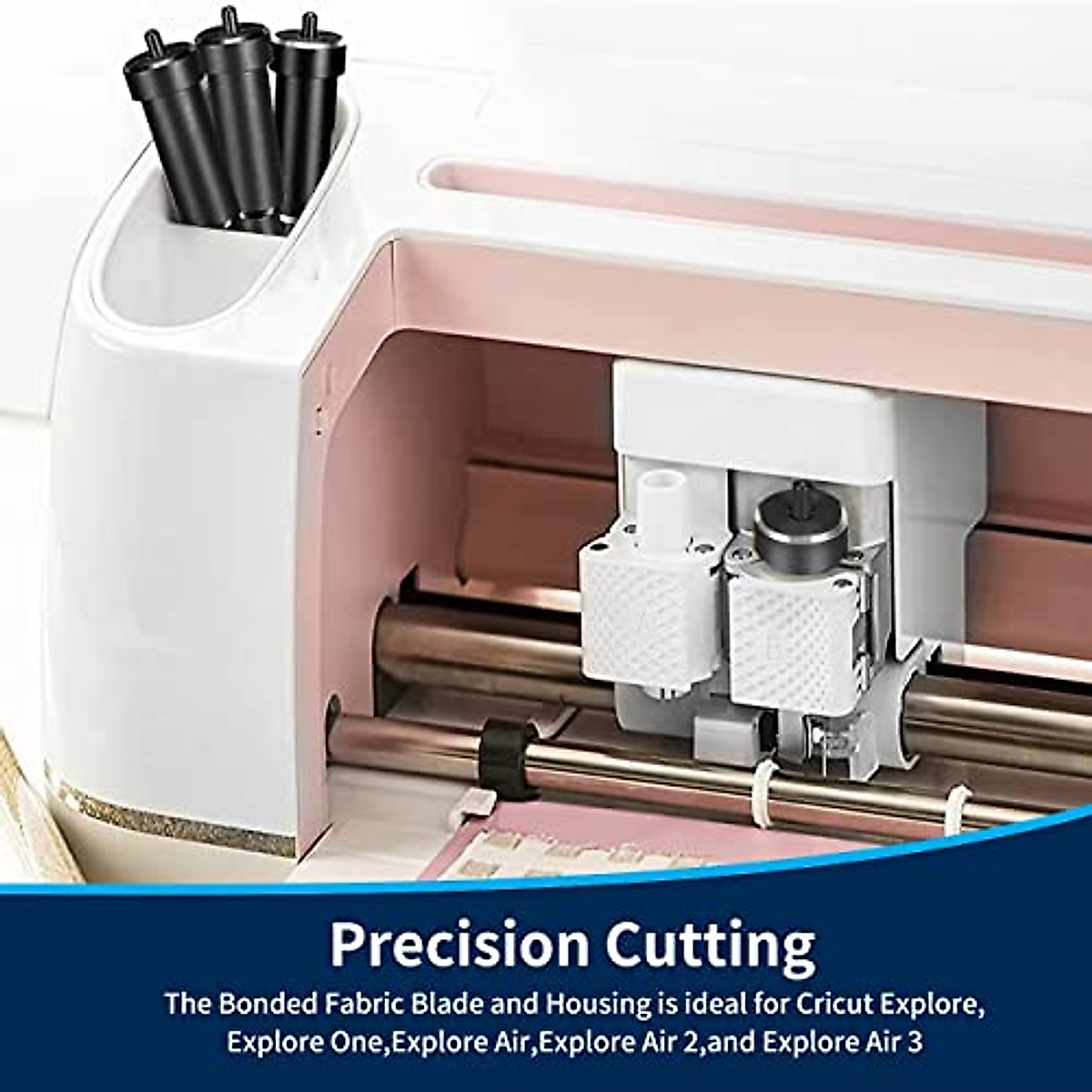 Explore Deep Cut Blade with Hosing for Cricut Maker, Explore Fabric Blade,Fabric Bonded Blade and Housing Compatible with The Explore One, Explore, Explore Air, Explore Air 2 and Explore Maker 3。（black）