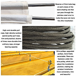 LXBAMKEA Retractable Wave Shade Sails, Telescopic Canopy Pergola Cover with Mounting Kit, Sun Protection Anti-UV Roof Awning, Outdoor Garden Patio Backyard Decoration Top Cover