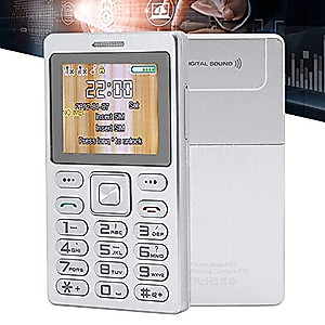 1.77 HD Color Screen Phone, Mini Card Mobile Phone, Ultrathin Cell Phone with 3.5mm Headset Port, Bluetooth Dialer Dual SIM, Intelligent Antiloss Fuction(Silver)
