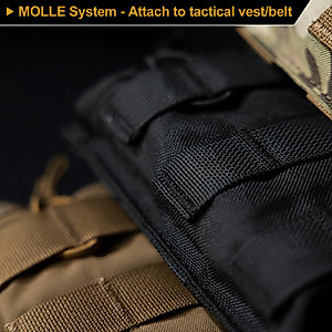 OneTigris Tactical Magazine Pouch, MOLLE Double Mag Pouches for M4 M16 Pmag G36 .223REM Stanag Lancer L5 FAB Ultimag Hexmag HX, Black DD09