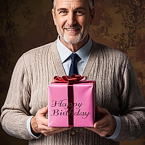 Buperor Pink 66 Feet Gift Wrapping Paper Roll,Wedding Christmas Halloween Happy Birthday Gift Wrap,17 x 792 inches Art Paper