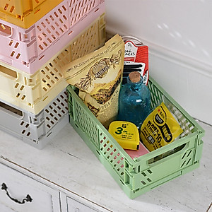 NIOIPXA Multi-purpose Collapsible Plastic Storage Basket, Household Basket for Daily Storage and Organization (White)