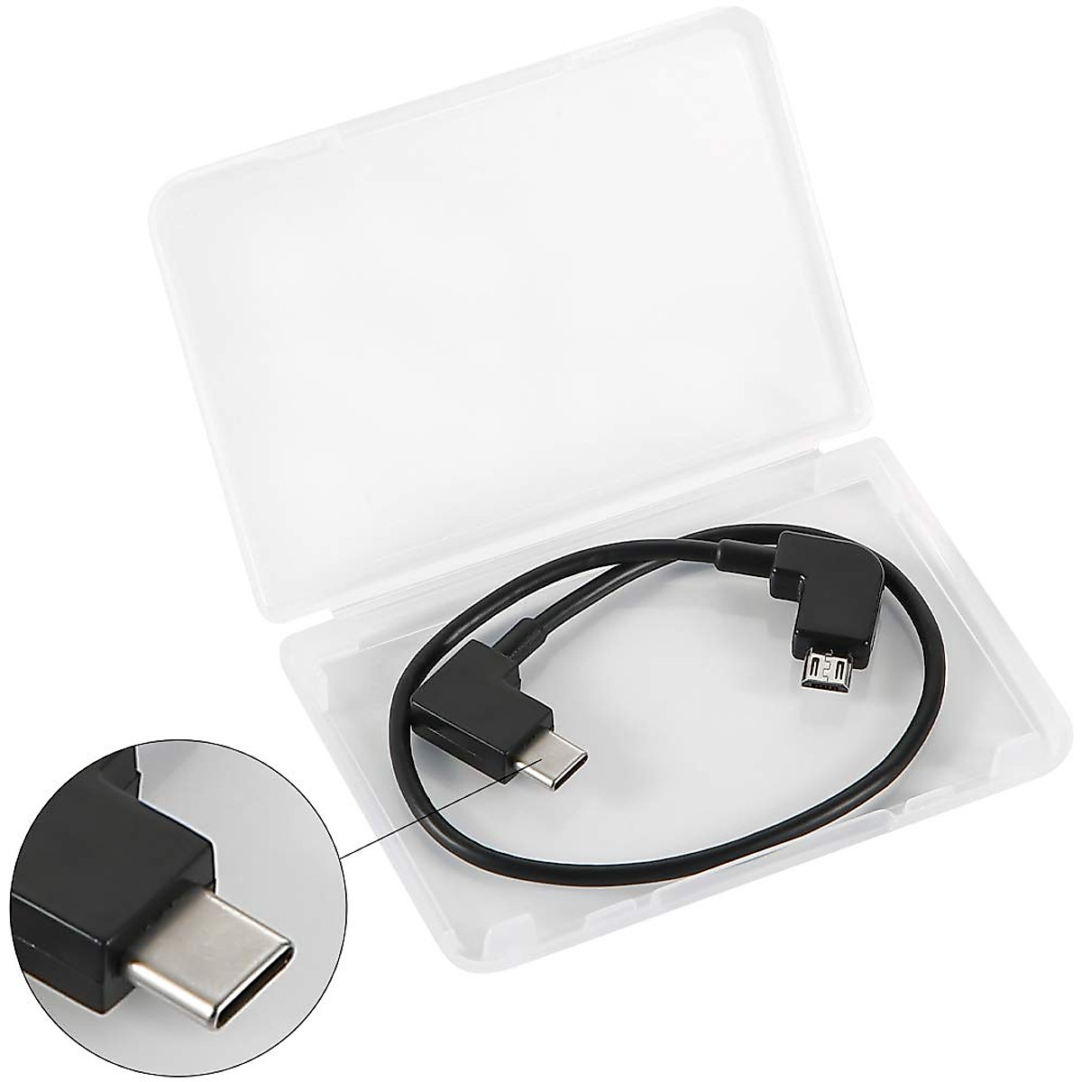 F'wode Micro USB to Type C Data Cable, 11.8 inch 90 Degree Video Data Cable for DJI Mavic 2 Zoom/Mavic 2 Pro/Mavic Mini/Mavic Mini 2/Mavic Air/Mavic Pro/Mavic Pro Platinum/Spark for Cellphone/Tablet