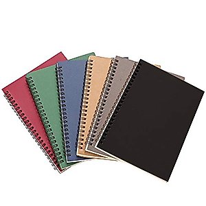 Rocutus 6 Pack Colorful Spiral Notebook,Student Study Book Spiral Notebook Office Simple Working Book Diary Notebook,8.3 x 5.5 inch
