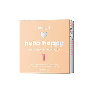 BENEFIT COSMETICS Hello Happy Velvet Powder Foundation Shade 1 Fair Cool