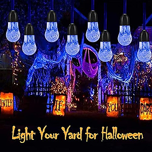 Solar String Lights 39.4FT 50LED Super Bright Solar Outdoor Lights Waterproof 8Modes Decorative Patio Lights Solar Powered for Outside Garden Camping Yard Porch Wedding Party Halloween Christmas-Blue