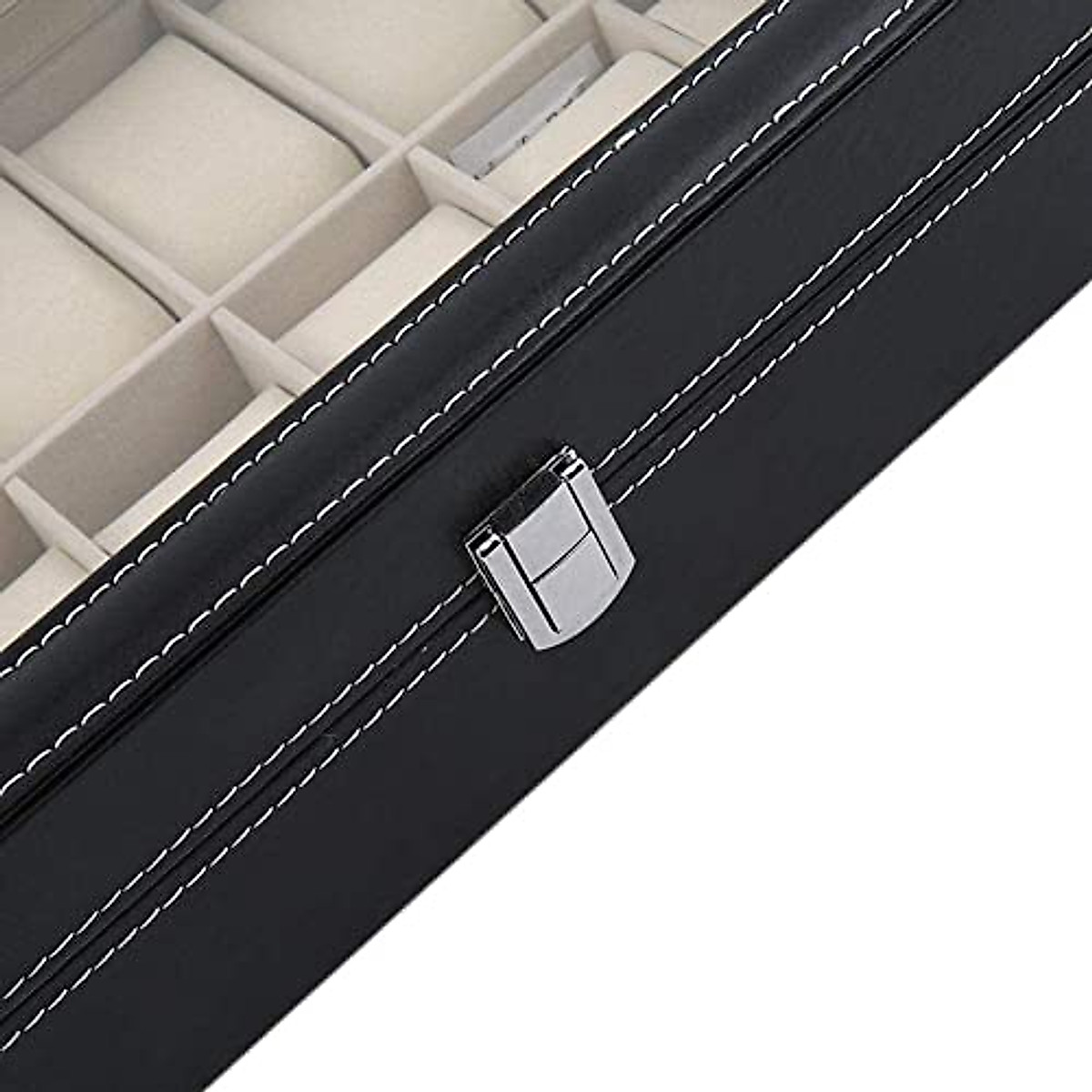 ZZYINH AN207 Leather Watch Box Jewelry Storage Box Organizer for Earrings Rings Bracelet Display Holder Case Small Jewelry (Color : Black)